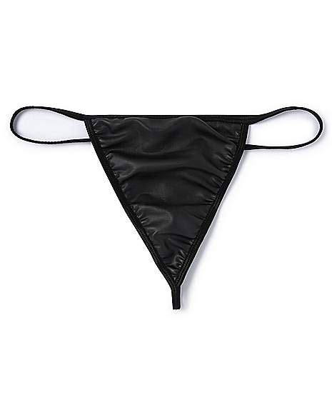 Black Faux Leather Garter Belt Spencers