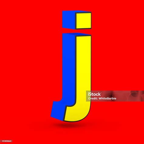 파란색과 노란색 슈퍼 히어로 J 대 소문자 빨간색 배경에 고립 0명에 대한 스톡 사진 및 기타 이미지 0명 3차원 형태
