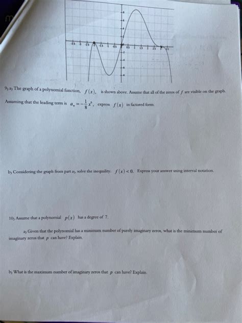 Solved A The Graph Of A Polynomial Function X Is Chegg Com
