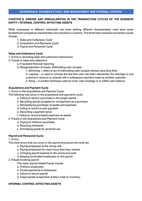 Solution Chapter 9 Errors And Irregularities In The Transaction
