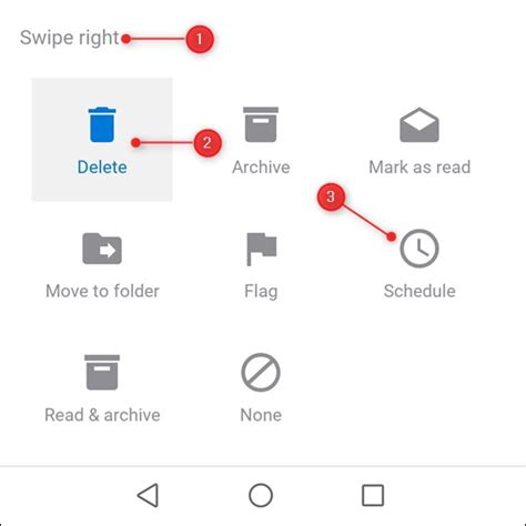 quickly handle mail with the outlook mail app swipe actions