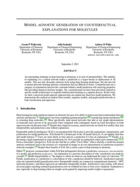 Model Agnostic Generation Of Counterfactual Explanations For Molecules Geemi P Wellawatte