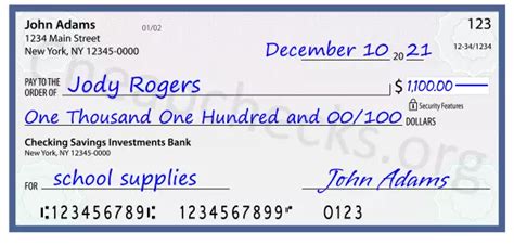 How To Write A Check For 1100 Dollars Cheap Checks