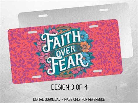 Faith Over Fear License Plate Png Bundle Christian License Plate Design