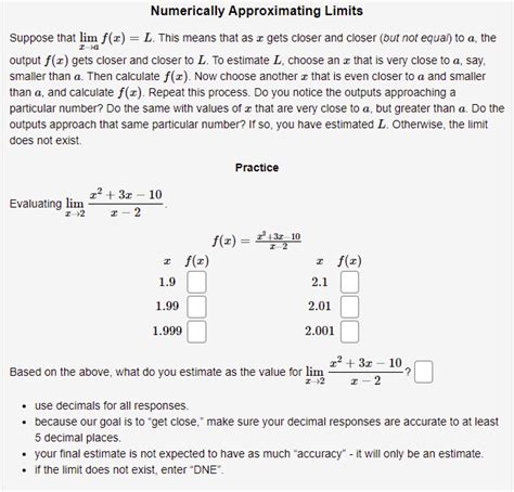 Solved Ta Numerically Approximating Limits Suppose That Lim