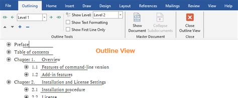 microsoft word outlines and heading styles