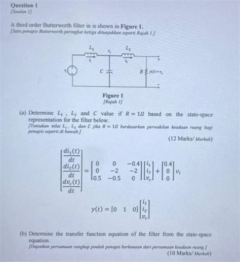 Solved A Third Order Butterworth Filter In Is Shown In
