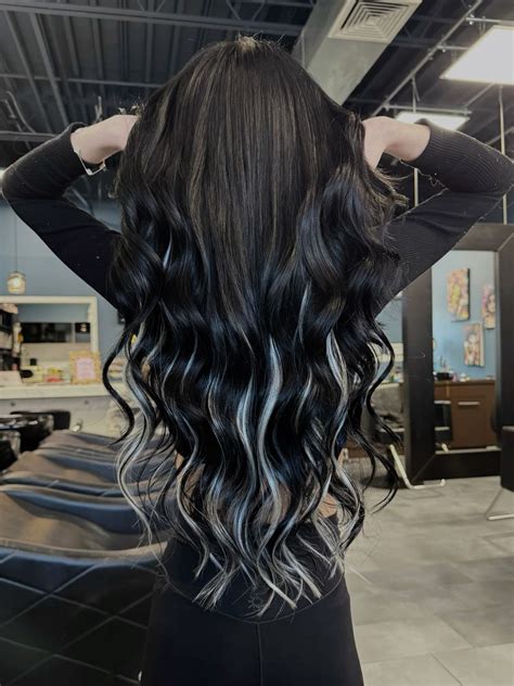 Black And White Hair Jet Black With Platinum Highlights White