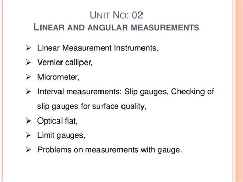 linear and angular measurement
