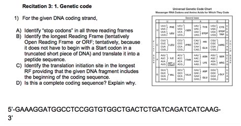 Solved For The Given DNA Coding Strand A Identify Stop Chegg