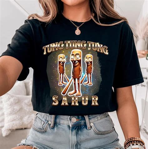 Tung Tung Tung Sahur Funny T Shirt Bootleg Rap Tee Ramadan Humor Tee