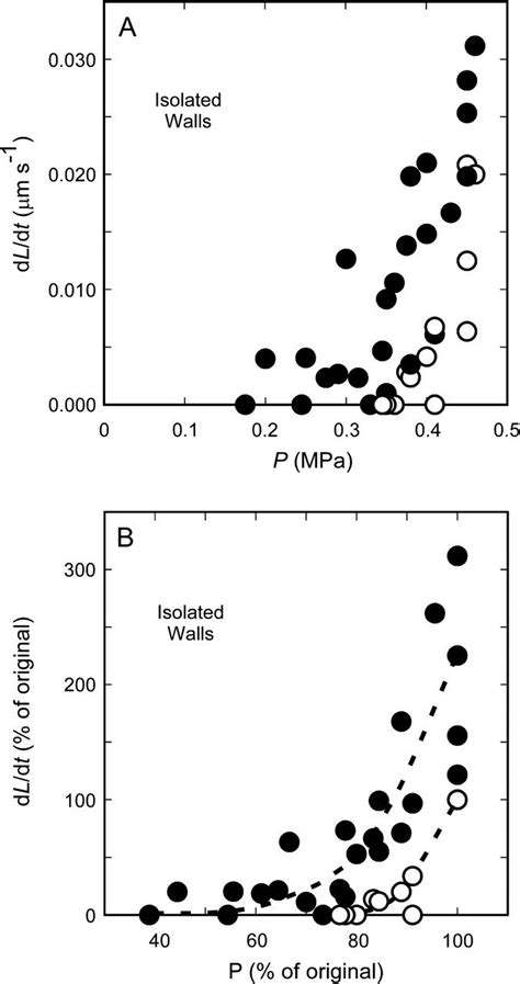 Growth Of Isolated Cell Walls When P Was Varied Open Circles Then