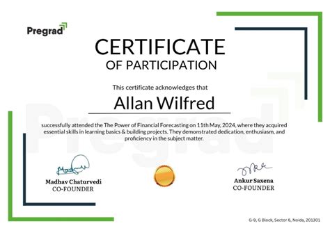Attended A Webinar On Financial Forecasting By Pregrad Allan Wilfred