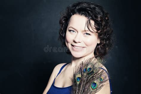 Cute Mature Woman Relaxing Outdoors Female Face Close Up Portrait