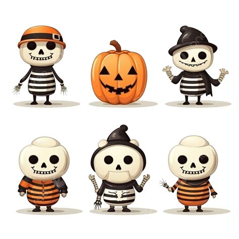 Halloween Skeleton Costumes With Pumpkin Character Set Halloween