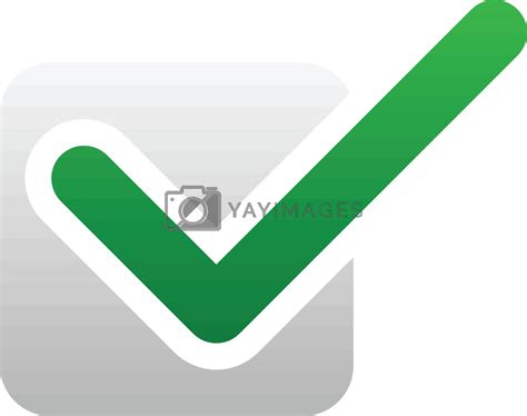 Green Check Mark Over Square Tick Symbol Icon By 3dvector Vectors And Illustrations With