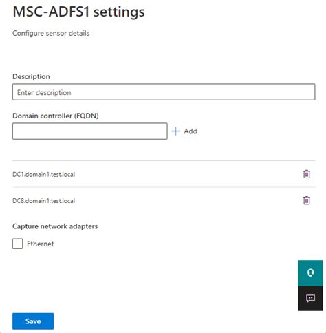 configuración de sensores para ad fs y ad cs microsoft defender for