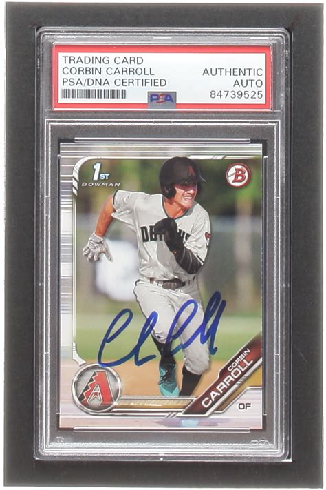 Corbin Carroll Signed 2019 Bowman Draft Bd125 Psa Pristine Auction
