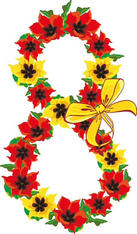 Цифра 8 цветочный венок ПНГ на Прозрачном Фоне • Скачать Png Цифра 8