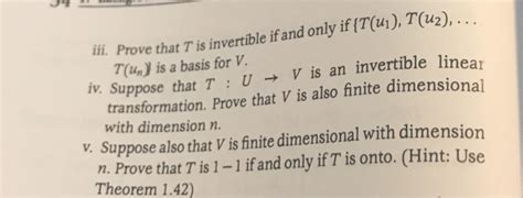 Solved Let U And V Be Vector Spaces And T U V A Chegg