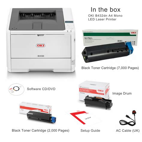 Oki B432dn Mono 40ppm Printer With Duplex And Network With 9000 Pages
