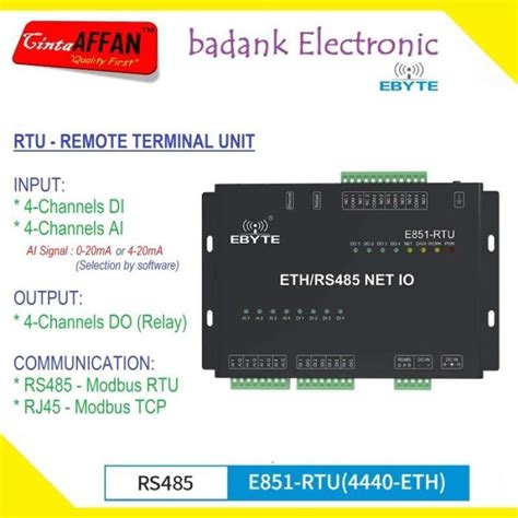 Jual New Entry Ebyte E851 Rtu 4440 Eth Remote Terminal Unit 4 Ai 4 Di Di Seller Yama