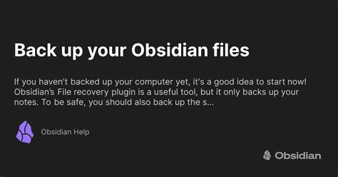 Recommendations For A Backup Solution Help Obsidian Forum