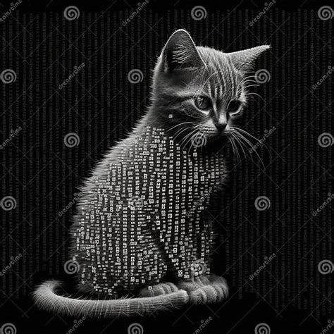 a cat ascii art generative ai stock illustration illustration of