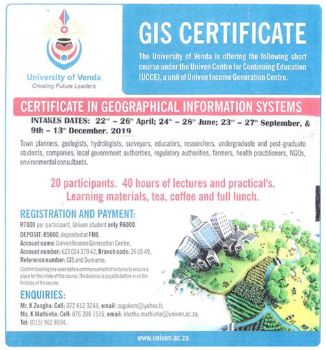 Gis Certificate University Of Venda