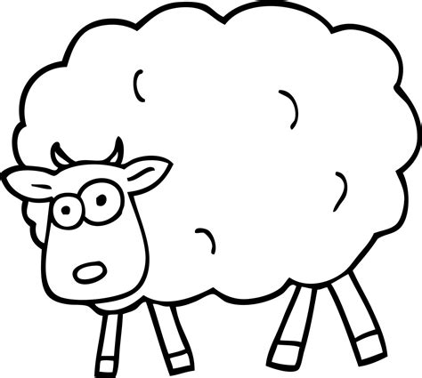 Black And White Cartoon Sheep 12076900 Vector Art At Vecteezy