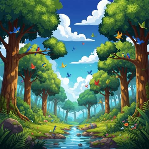 Forest Cartoon Background Hd
