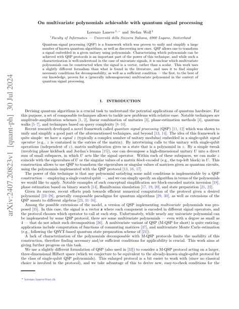 Pdf On Multivariate Polynomials Achievable With Quantum Signal Processing