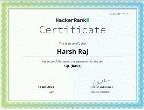 Passed Sql Basic Assessment On Hackerrank Harsh Raj Posted On The Topic Linkedin