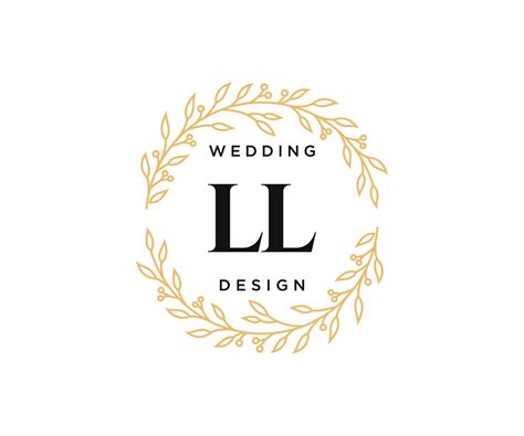 Ll Initials Letter Wedding Monogram Logos Collection Hand Drawn Modern Minimalistic And Floral
