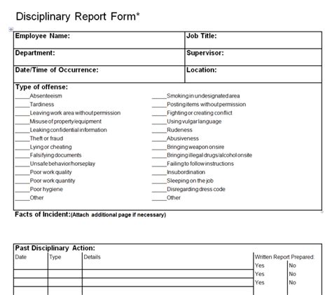 24 BEST Employee Write Up Form Templates Word Excel Samples