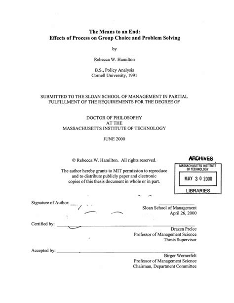 The Means To An End Problem Solving