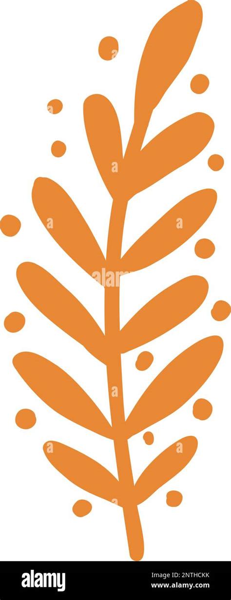 Abstract Trendy Doodle Art Set Of Hand Drawn Plant Curve Shape