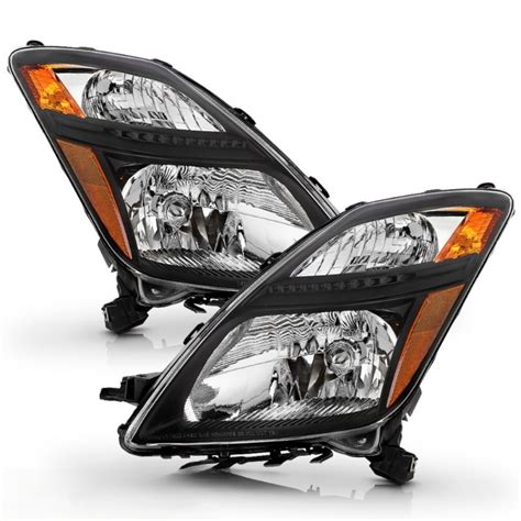 For 2006 2009 Toyota Prius Halogen Type Black Headlights Headlamps Left