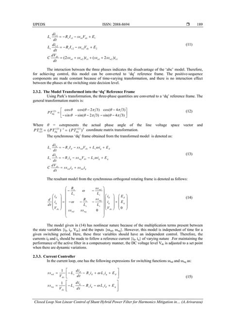 closed loop non linear control of shunt hybrid power filter for