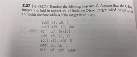 Translate The Following Loop Into C Assume Chegg