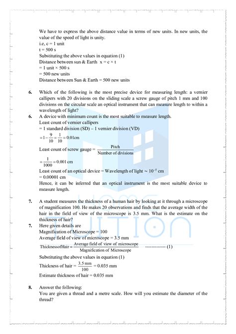 Ncert Solutions For Class 11 Physics Chapter 2 Units And Measurements