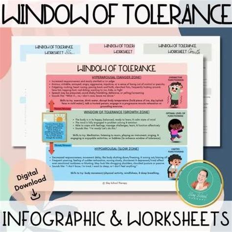 Window Of Tolerance Infographic Worksheets Hyperarousal Hypoarousal