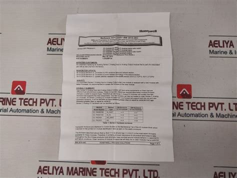 Honeywell Cc Paoh01 Hart Analog Output Module Aeliya Marine Tech®