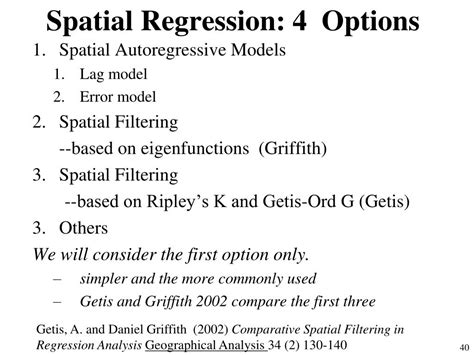 Ppt The Standard Regression Model And Its Spatial Alternatives