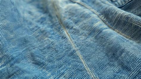 Exploring The Texture And Details Of Faded Denim In Close Up View