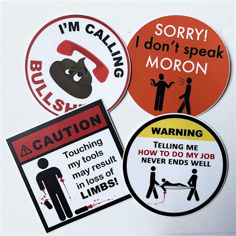 Funny Hard Hat Stickers Funny Tool Box Stickers For