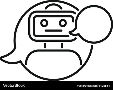 Bot Chat Support Robot Icon Outline Ai Royalty Free Vector