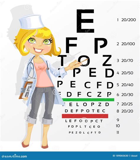 Woman Doctor Optometrist Testing Visual Acuity Stock Vector Illustration Of Optical Exam