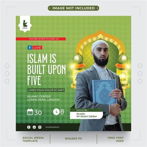 Islamic Social Media Post And Webinar Poster Template Premium Vector