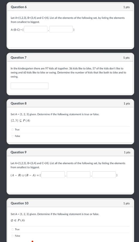 Solved Question 6 1 Pts Let A 1 2 3 B 3 4 And C 4 Chegg Com